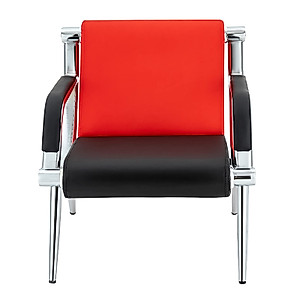 Waiting Room Reception Bench,PU Furniture Guest Seating Lobby Conference Chairs with Armrest for Clinic Office Airport Barber Salon Bank,3 Seat,Guest Chair Reception Chair,Executive Chair Set of 2