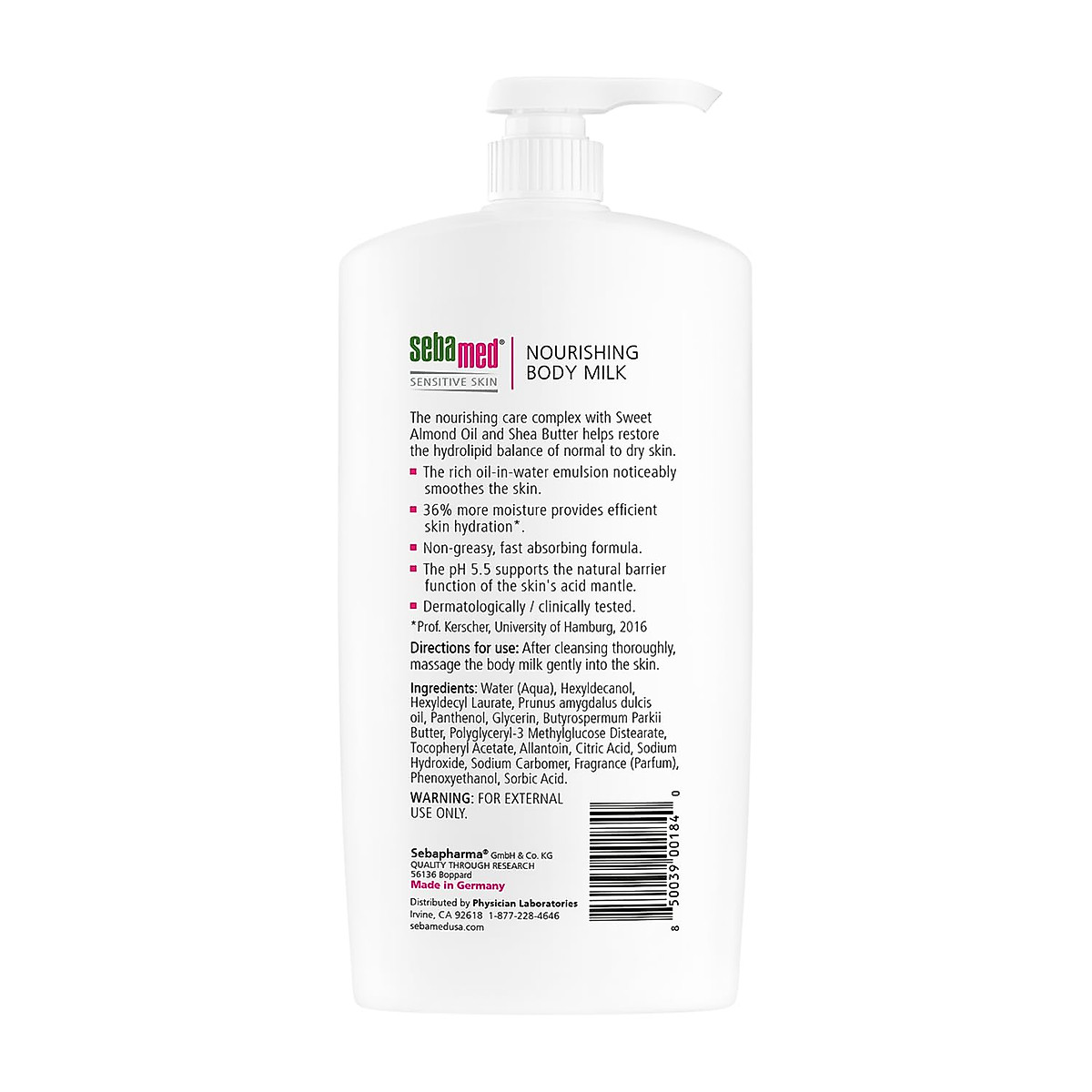 Sebamed Hydrating Body Milk for Dry Sensitive Skin with Shea Butter and Jojoba Oil Gentle Dermatologist Recommended Moisturizer 33.8 Fluid Ounces (1 Liter)