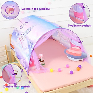 Bed Tent for Kids Lucky Castle Toddler Bed Tent Foldable Game House for Children Play Tents for Girls Boys Sleeping Canopy Playhouse