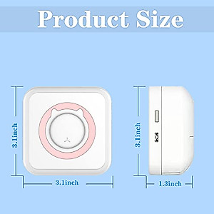 Instaproud - Portable Sticker Printer, Mini Printer Sticker Maker, Mini Pocket Thermal Printer, Mini Printer Portable Bluetooth-Compatible Photo Printer for Photos, Diaries, Memos (Pink(Set-5))