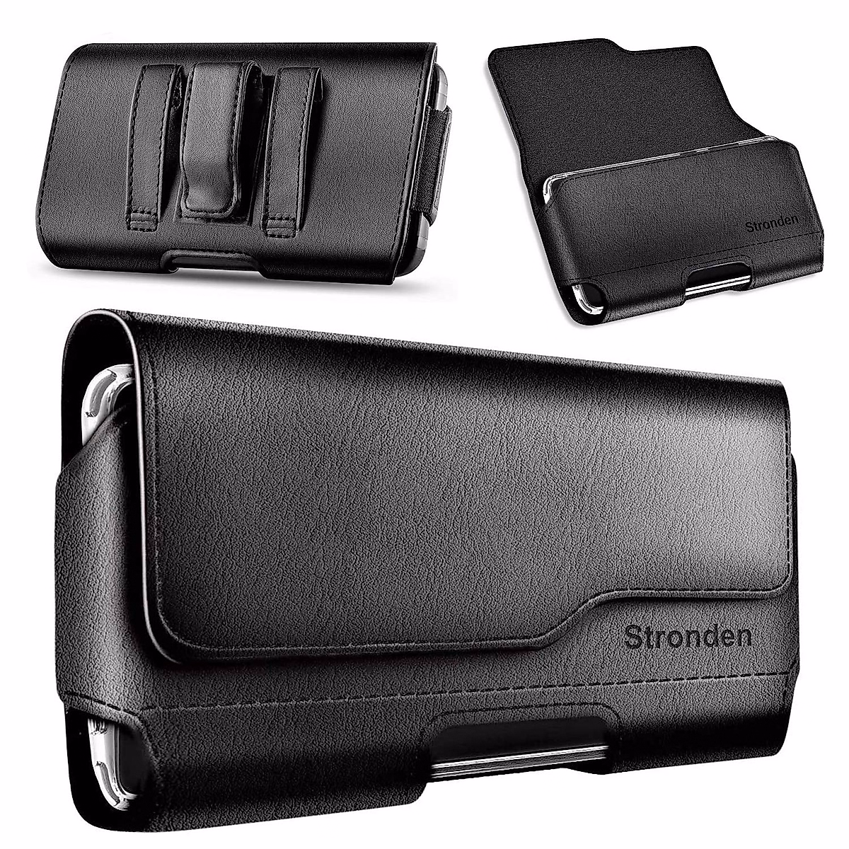 Stronden iPhone SE (2022, 2020) iPhone 8 iPhone 6S 7 Belt Case with Clip, Leather Belt Clip Case Holster Pouch Cell Phone Holder (Fits Otterbox Symmetry Case On)