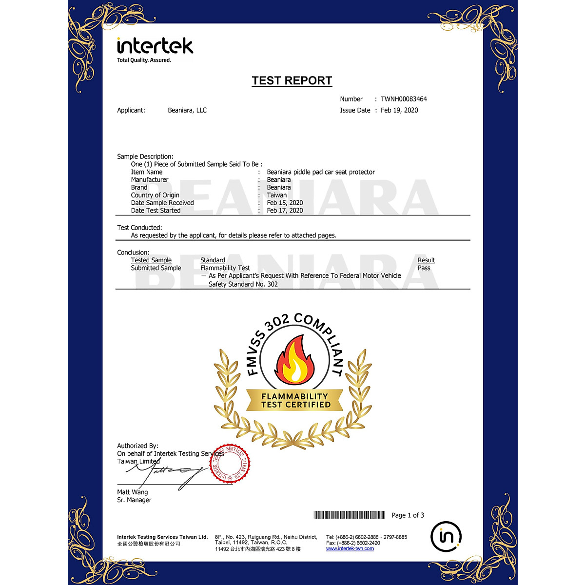 Crash and Flammability Tested,Child Car Seat Protector, Waterproof Anti Slip Piddle Pad for Infant Child Carseat, Booster, Stroller, Dining Chair (Black)