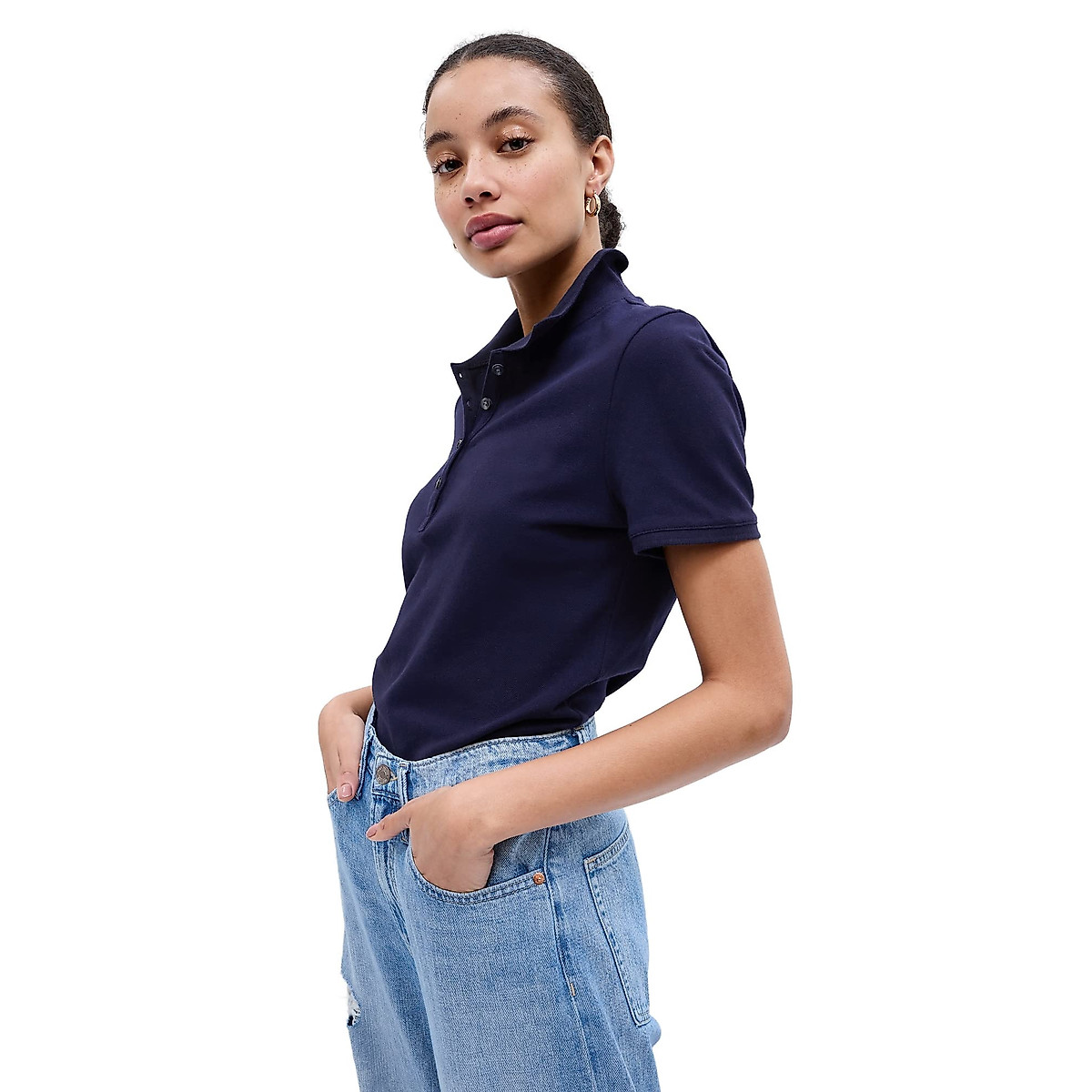 GAP Womens Short Sleeve Polo Navy Uniform M