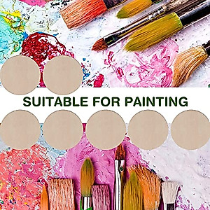 100 Pieces 2 Inch Unfinished Wooden Circles Blank Round Wood Slices for Painting Writing Carving Letter Scrabble DIY