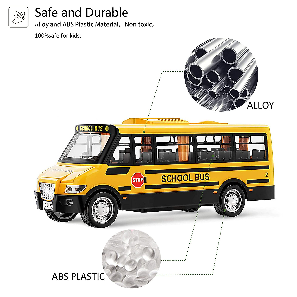 HONGTUO School Bus Toys for Toddlers 1:48 die-Casting Toy car Preschool Children boy Girl Toy car 3, 4, 5, 6 Years Old…