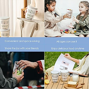 Fruit Salad Cooler Cup with Lid and Fork, Leak Proof, Plastic, Ideal for Office, Party and Travel