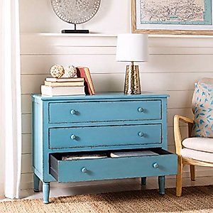 Safavieh American Homes Collection Tablet Distressed Blue 3 Drawer Chest