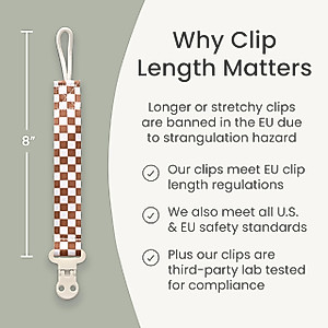 Stadela Baby Pacifier Clip Leash Soothie Holder Unisex for Girl or Boy 4 Pack Gift Set Universal Fit (Luna)