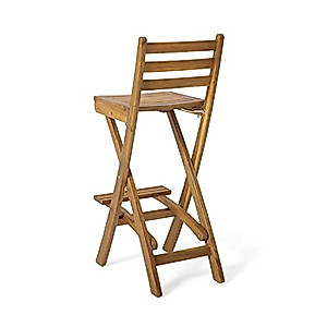 Christopher Knight Home Tundra Outdoor Foldable Wood Barstool Set, 2-Pcs Set, Natural