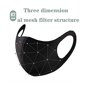 KFIAQ Black Face Mask, Stretchy & Soft Fabric Face Covering, Washable Reusable Protective Cloth Face Masks, Fashion Unisex (10PC)