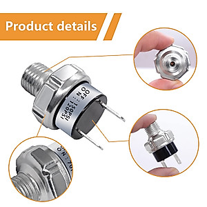 mankk Air Pressure Switch 120-150 PSI Thread 1/4"NPT 24V 12V DC Air Compressor Pressure Switch for Air Horn Train 120-150-1/4"NPT-W