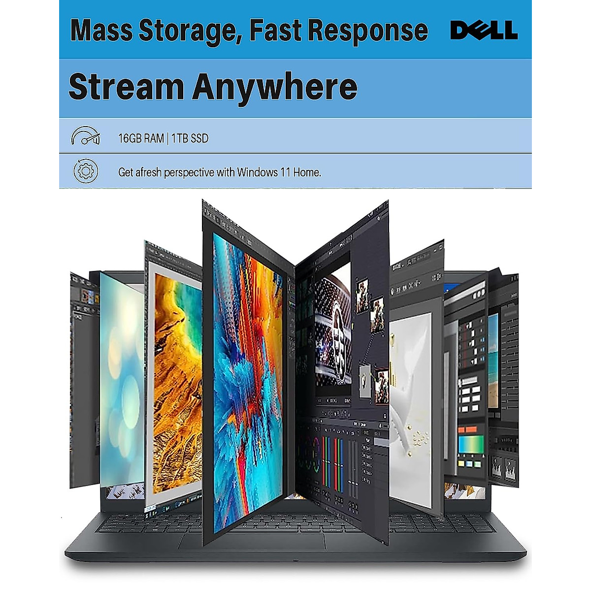 Dell Inspiron 15 2023 Newest Touchscreen Laptop for Business, 15.6" 1080p Anti-Glare, 13th Gen Intel Core i7-1355U(Up to 5GHz, 10 Cores), 16GB RAM, 1TB SSD, Wi-Fi 6, Win 11 Home, Bundle with JAWFOAL