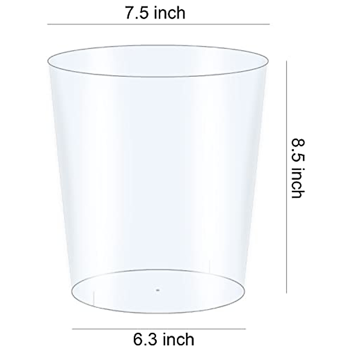 Clear Small Trash Can Wastebasket 1.5 Gallon Plastic Garbage Can Container Bin for Bathroom, Kitchen, Office, Bedroom, Home and Dorm Room Essentials (1.5 Gallons, Clear Green)