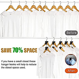 Clothes Hanger Connector Hooks, Space Saving Hanger Hooks for Organizer Closet, AS SEEN ON TV, 18pcs Heavy Duty Cascading Clothes Hanger Hooks to Create Up to 5X Closet Space (Bear)