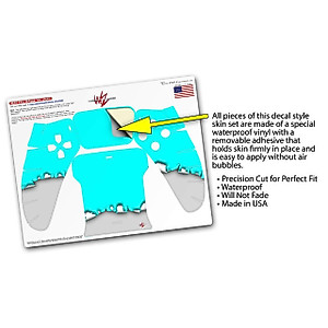 WraptorSkinz Skin Wrap compatible with Sony PS5 DualSense Controller Ripped Colors Neon Teal Gray (CONTROLLER NOT INCLUDED)
