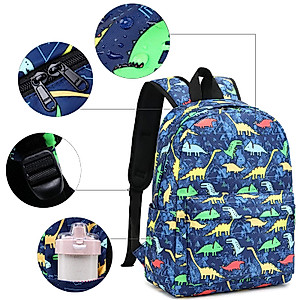 CAMTOP Backpack for Kids Boys School Backpack with Lunch Box for Preschool Kindergarten BookBag Set(Dinosaur-Graffiti Blue