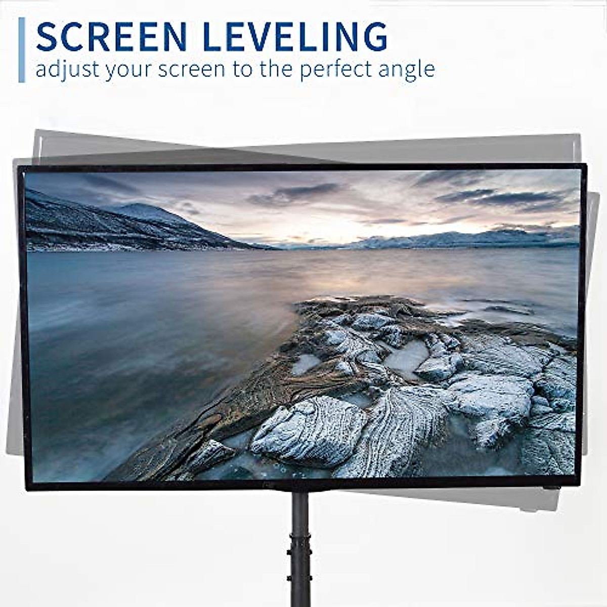 VIVO TV Floor Stand for 13 to 50 inch Flat Panel LED LCD Plasma Screens, Portable Display Height Adjustable Mount STAND-TV07