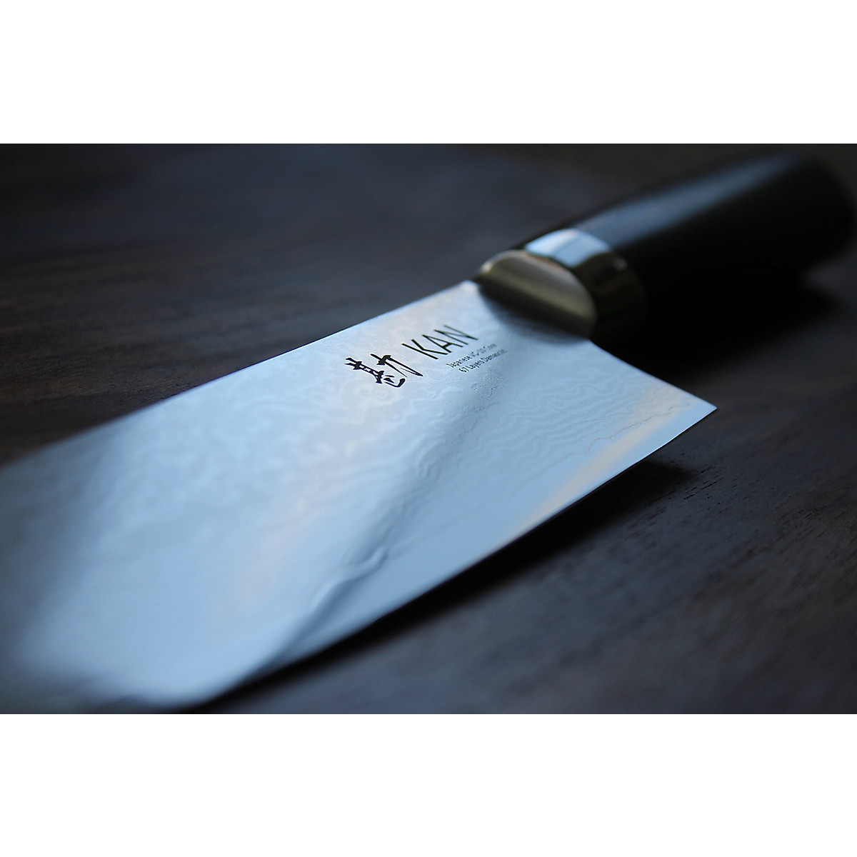 KAN Core Chef Knife 8-inch VG-10 67 layers Damascus Ambidextrous (Non-Hammered VG-10 Blade, Ebony Handle)