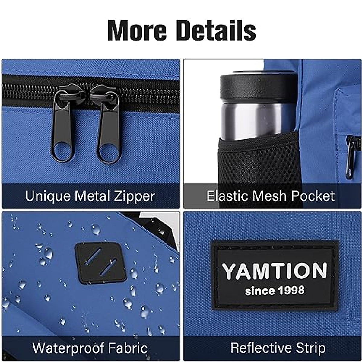 YAMTION School Backpack,Classic Bookbag Men and Teen Boy Schoolbag with USB Charging Port for High School College Office Work Travel