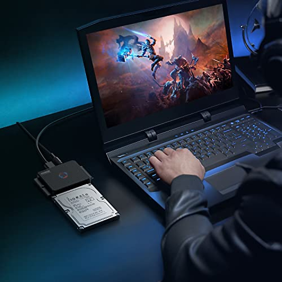 FIDECO SATA/IDE to USB 3.0 Adapter, Hard Drive Adapter Cable Converter for Universal 2.5/3.5 Inch IDE HDD, 2.5 Inch SSD, 5.25-Inch DVD-ROM/CD-ROM/CD-RW/DVD-RW/DVD+R