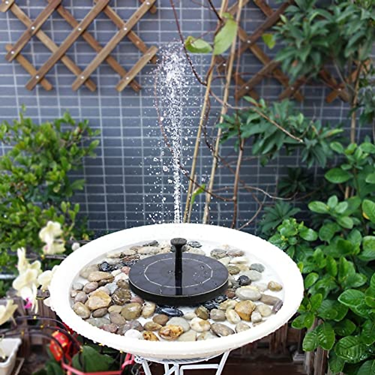 Solar Water Fountain,Solar Fountain, Solar Water Pump, Solar Bird Bath Fountain Pump, Garden Outdoor Floating Solar Fountain Pump Home Garden Landscape Decoration (6V 2.5W )