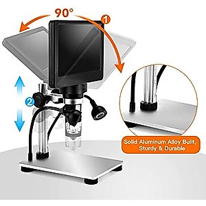 ANNLOV 7" LCD Digital Microscope with 32GB TF Card 1200X Maginfication 1080P Coin Microscope with Wired Remote,12MP Ultra-Precise Focusing Video Camera with 8 LED Fill Lights Windows/Mac Compatible