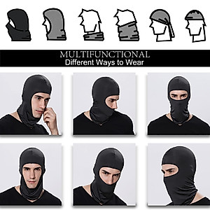 Pack of 2 Full Face Mask for Outdoor Airsoft Motorcycle Ski Mask Winter Sun Balaclava Helmet Face Cover for Outdoor Sports Windproof Dustproof Wine Red