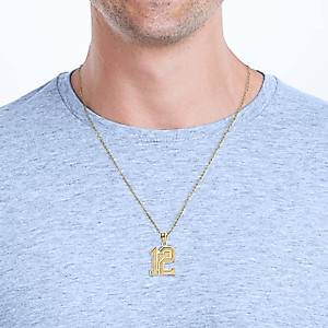 Certified 14k Yellow Gold Personalized Sports Charm Jersey Two Digits Number and Name Charm Pendant