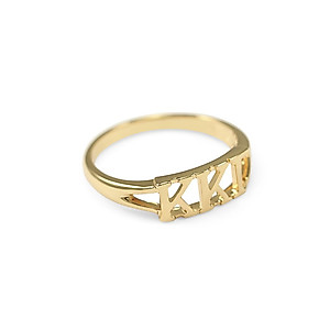 The Collegiate Standard Kappa Kappa Gamma 14k Gold Plated Sorority Ring with Greek letters