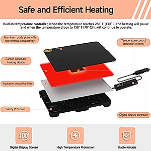 WIRITH Mini Portable Oven,Food Warmer Electric Lunch Box Mini Personal Heated Lunch Box,Slow Cooker with 12V Vehicle Plug,for Cooking and Reheating Meals in Vehicles and Trucks for Work (Black)