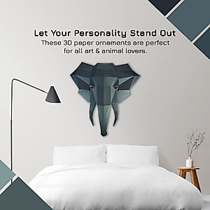 3D Paper Animal Wall & Art Decor - Pre-fold & Pre-cut Papercraft 3D Animal Model Kits - 250 GSM Puzzled 3D Origami Paper - DIY 3D Puzzle by PaperCraft World - Bunny