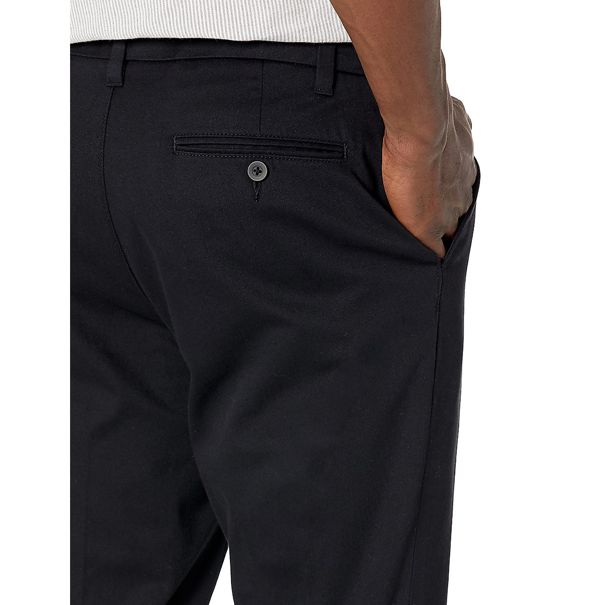 Amazon Essentials Men's Slim-Fit Wrinkle-Resistant Flat-Front Stretch Chino Pant, Black, 38W x 32L
