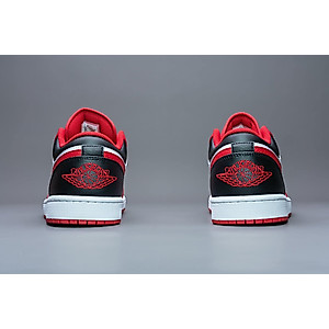 Jordan Mens Jordan 1 Low 553558 163 Bulls - Size 13 Black/White/Red