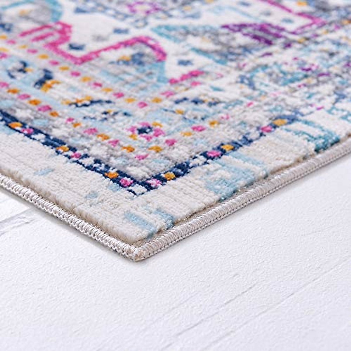 Rugs.com Budapest Collection Area Rug – 8' x 10' Multi Low-Pile Rug Perfect for Living Rooms, Large Dining Rooms, Open Floorplans