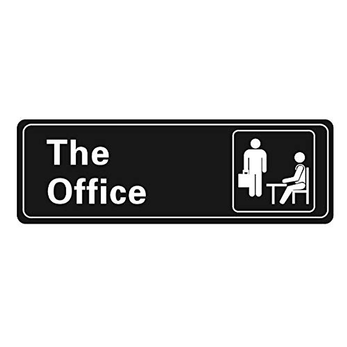Veronica The Office Self Adhesive Sign Visual Impact for Door Wall Large or Small Office 9 X 3 Inch (Black/White)