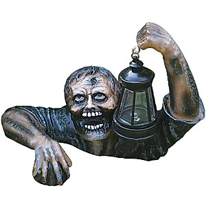 2023 Halloween Decorations Zombie with Solar Led Lantern,Resin Zombie Garden Statue Decoration for Halloween Graveyard Decor Halloween Decorations for Patio Yard Holiday Garden