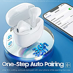 novlistve Wireless Earbuds Bluetooth Headphones 36H Play Time 5.0 Bluetooth with Wireless Charging Case, IPX6 Waterproof Sweat-Proof Earphones True Wireless Earbuds, in-Ear Earbuds for Working Sports