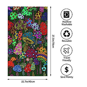 AieeFun Ultra Soft Highly Absorbent Hand Towels, Cartoon Forest Mushroom Art Paintings Bathroom Towel for Sports Home Decor, 27.5 x 15.7 Inches