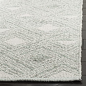 SAFAVIEH Montauk Collection 3' x 5' Light Green / Ivory MTK614G Handmade Cotton Area Rug
