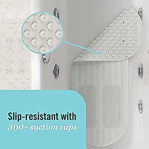 Medline Martha Stewart Bath Mat with Microban Mold-Resistant, Mildew Resistant For Tub, Shower, Bathtub, Bathroom – Slip- Resistant