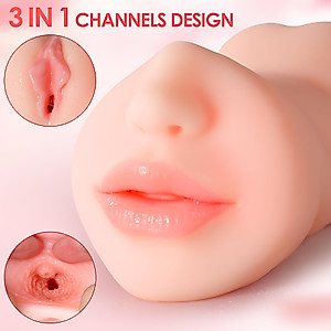 ZEMALIA 3 in 1 Male Masturbator Adult Sex Toys with Realistic Textured, Men's Pocket Stroker Toy for Adult Men Masturbation