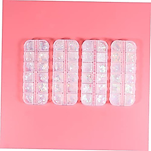 FRCOLOR 4 Sets Glitter Stickers Nail Sequins Appliques Embellishments Nail Art Sequin Holographic Nail Sequins Nail Art Glitter Sticker Polish Nail Decoration Mermaid Nail Art Glitter 3D