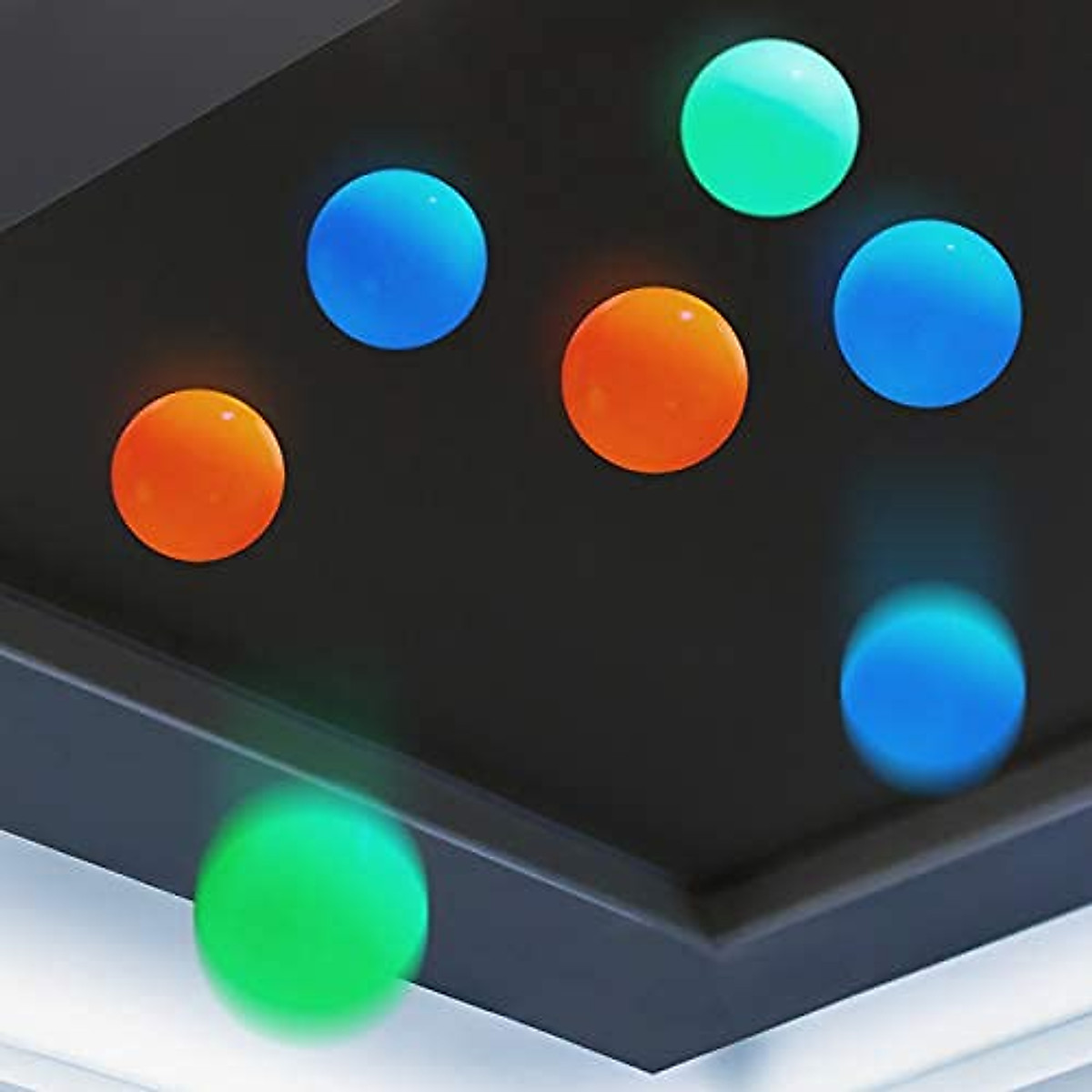 Skylety 8 Pieces Glow in The Dark Sticky Balls Elevated Glowing Stress Balls Relax Cool ASMR Stuff Toy for Ceiling Wall Adults(1.8 Inches,White, Blue, Orange, Green)