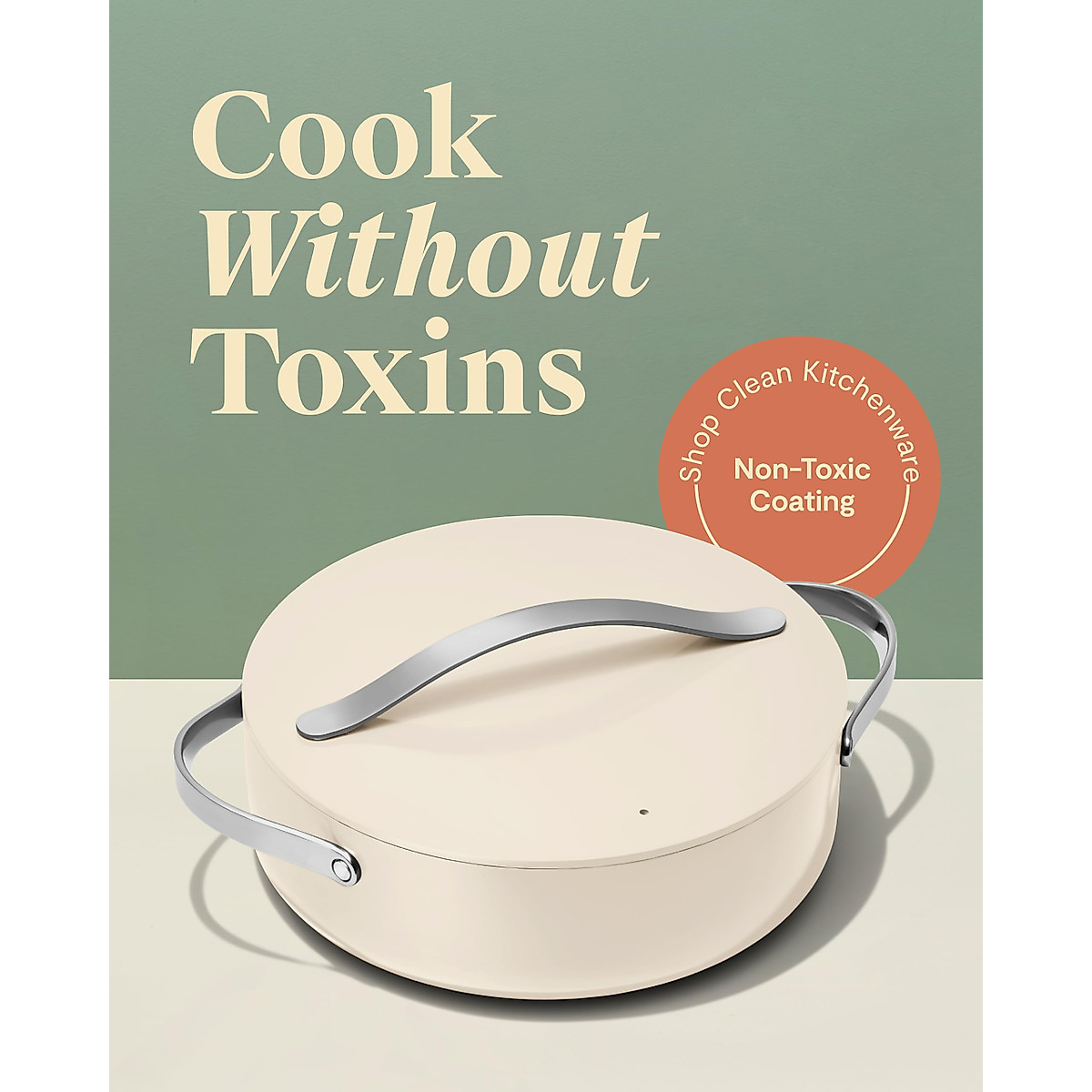 Caraway Rondeau - 6 Qt Non-Stick Pan with Lid - Free From Forever Chemicals - Perfect for Searing, Braising, & Roasting - Marigold