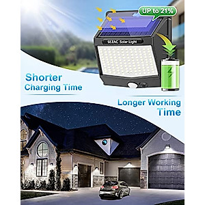 SEZAC Solar Outdoor Lights [10 Pack/3 Lighting Modes] Solar Motion Sensor Security Lights Ultra-Bright, Wireless Wall Lights Solar Powered for Outside Patio Garden Backyard Fence Stairway (118LED)