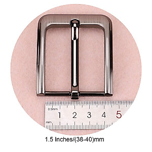 McFanBe 1.5 Inches (38-40 mm) Belt Buckle Single Prong Square Replacement Buckle for Men Women Belt (Grey07)