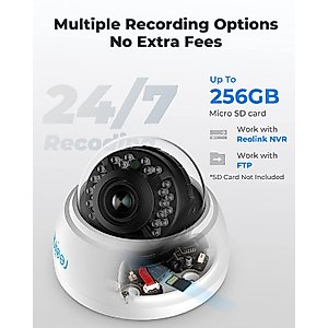 REOLINK 4K Outdoor Home Security System Cameras, 5X Optical Zoom, Human/Vehicle Detection, IK10 Vandalproof, 6x RLC-842A Bundle With Reolink 8 Channel Network Video Recorder RLN8-410 PoE NVR (2TB HDD)