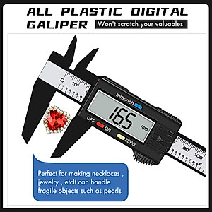 Simhevn Electronic Digital Caliper, LCD | 0 to 6 inch Inch and Millimeter Conversion, Automatic Shutdown Function, Very Suitable for home/jewelry/3D Printing/DIY Measurement, etc