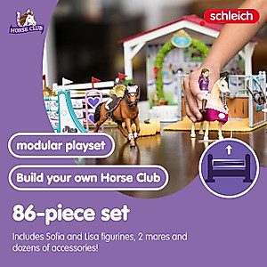Schleich Horse Club — 86-Piece Friendship Horse Tournament Playset, Horse Playset with Arabian Mare Figurine and 2 Dolls, Horse Toys for Girls and Boys Ages 5+