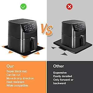 SIUDANGKA Heat Resistant Mat for Air Fryer with Sliding Function, 2 Pcs 12 * 14 in Heat Resistant Pad Sliding Caddy Countertop Protector Mat for Cosori Air Fryer, Ninja Air Fryer